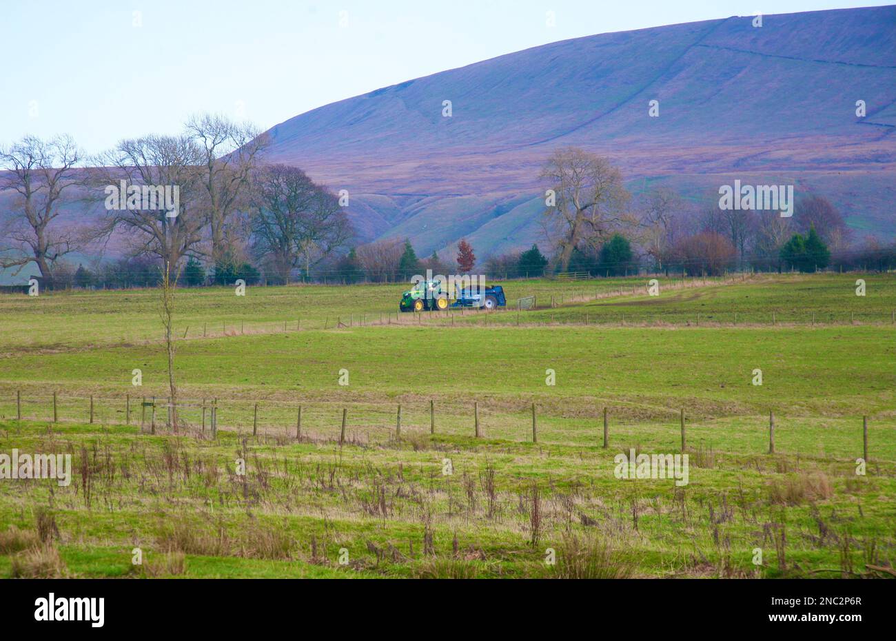 A tractor and trailer on Pendle Hill, Lancashire U.K. Europe Stock ...