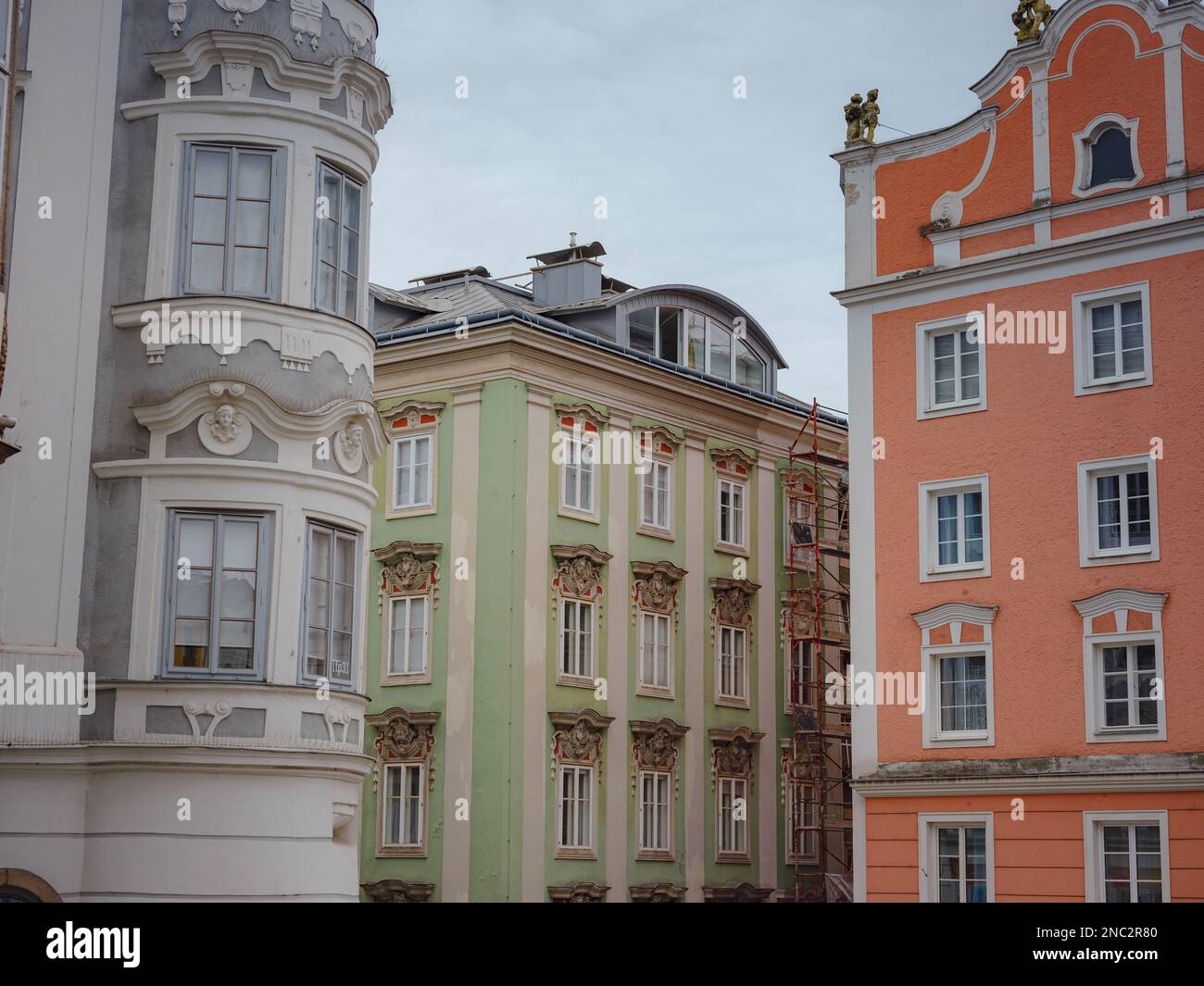 image of Linz, Austria during cloudy summer day. Linz is the third ...