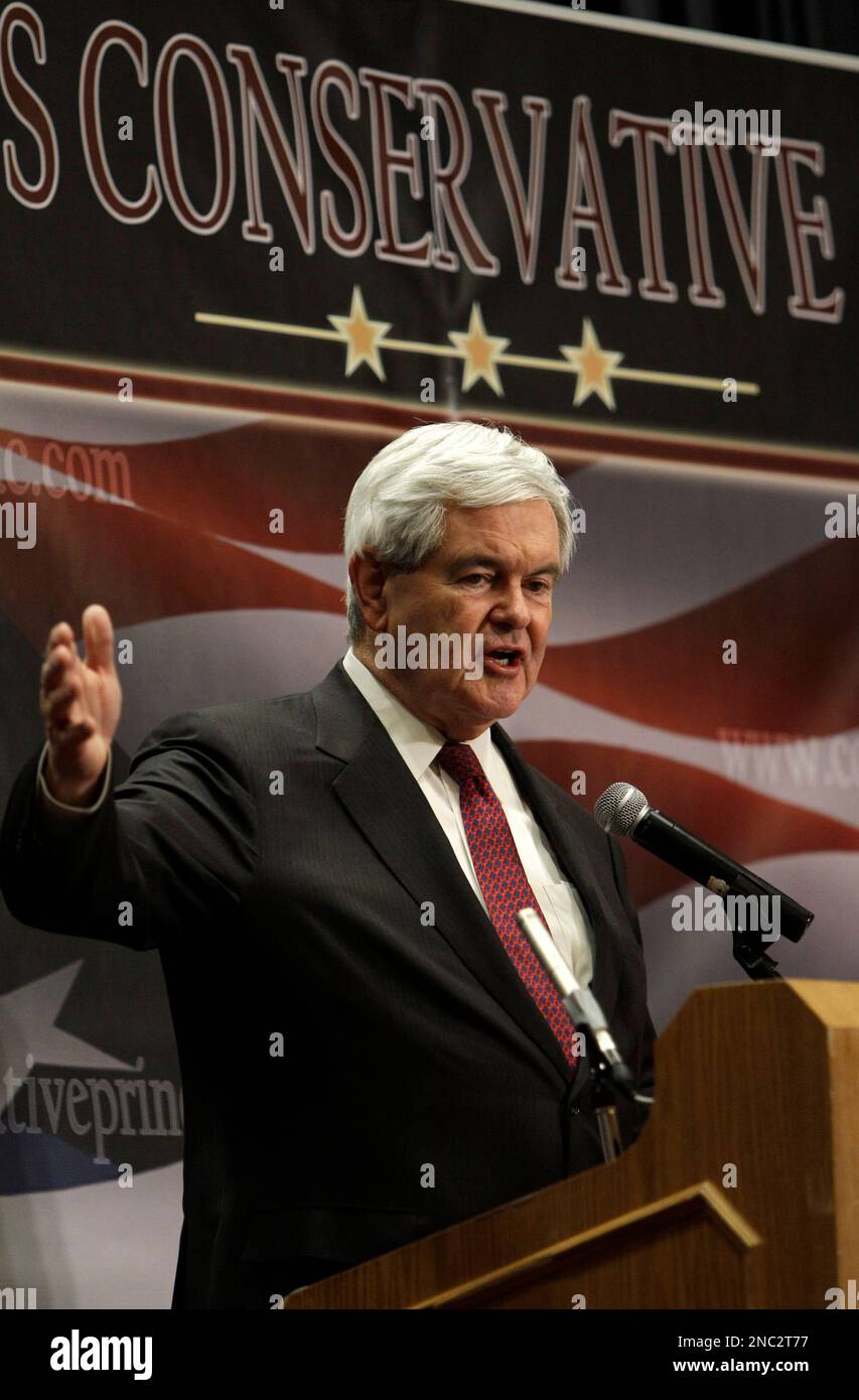 Former House Speaker Newt Gingrich Speaks During The Conservative