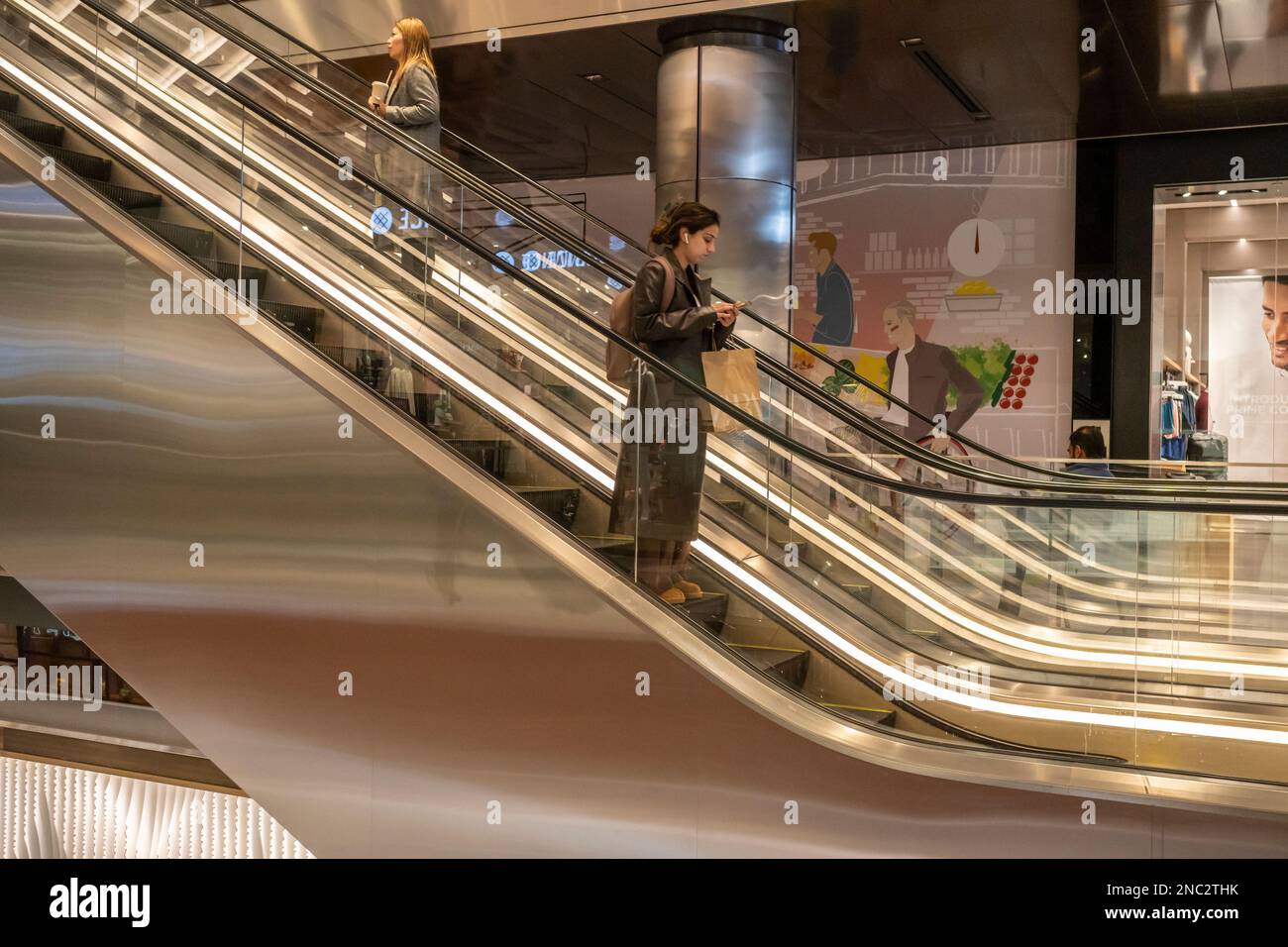 Shoppers at the Hudson Yards mall in New York on Friday, February 10 ...