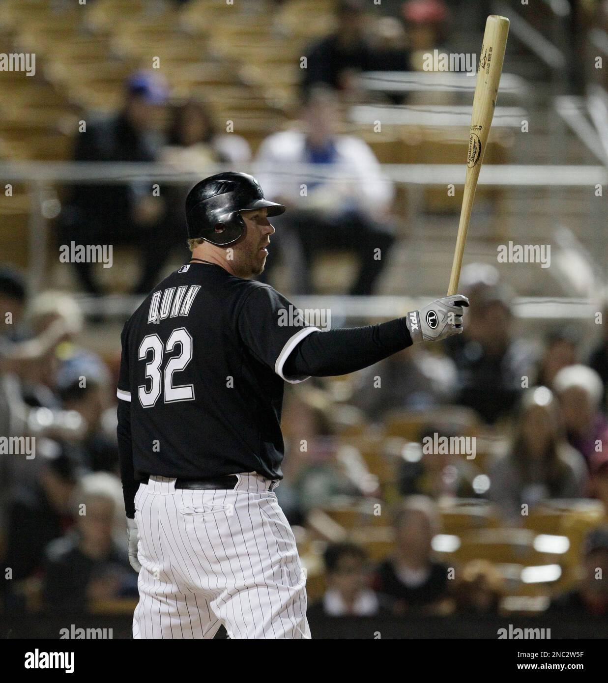 Chicago White Sox's Adam Dunn waits to bat during the first inning of a ...