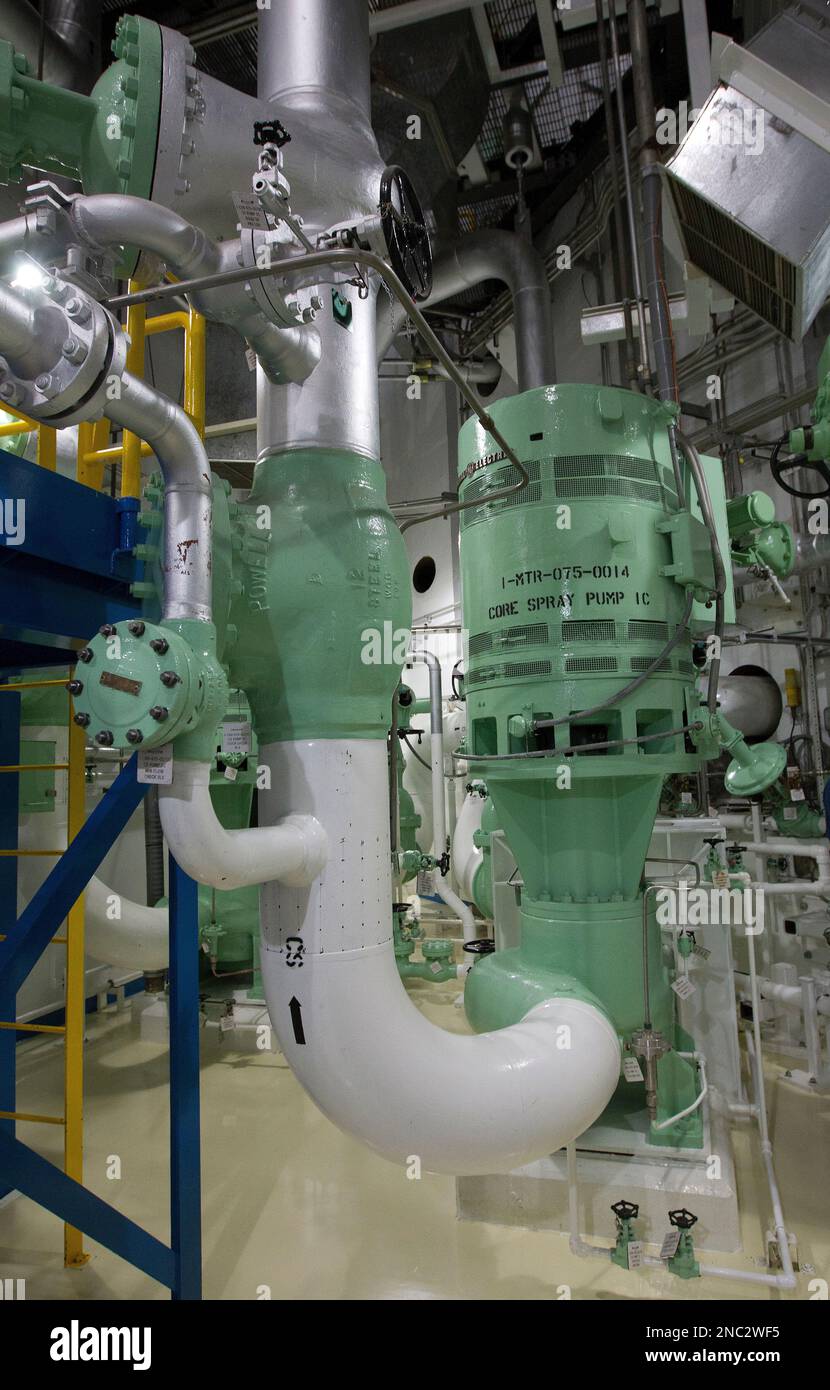 Steam driven backup pumps stand ready for use outside the Unit 1 ...