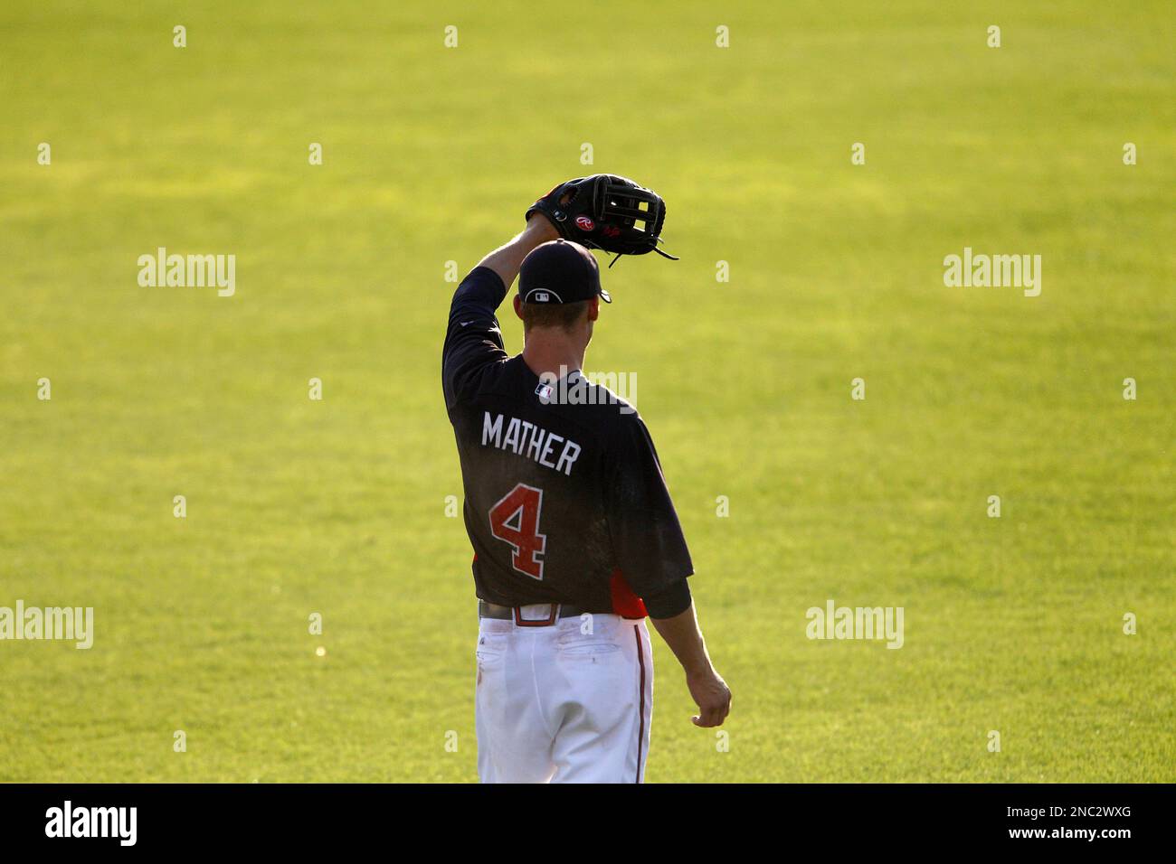 Atlanta Braves first baseman Joe Mather (4) plays in a spring training ...