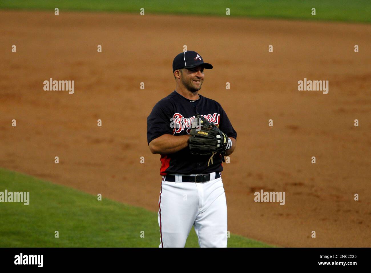 Atlanta Braves second baseman Dan Uggla (26) plays in a spring training ...