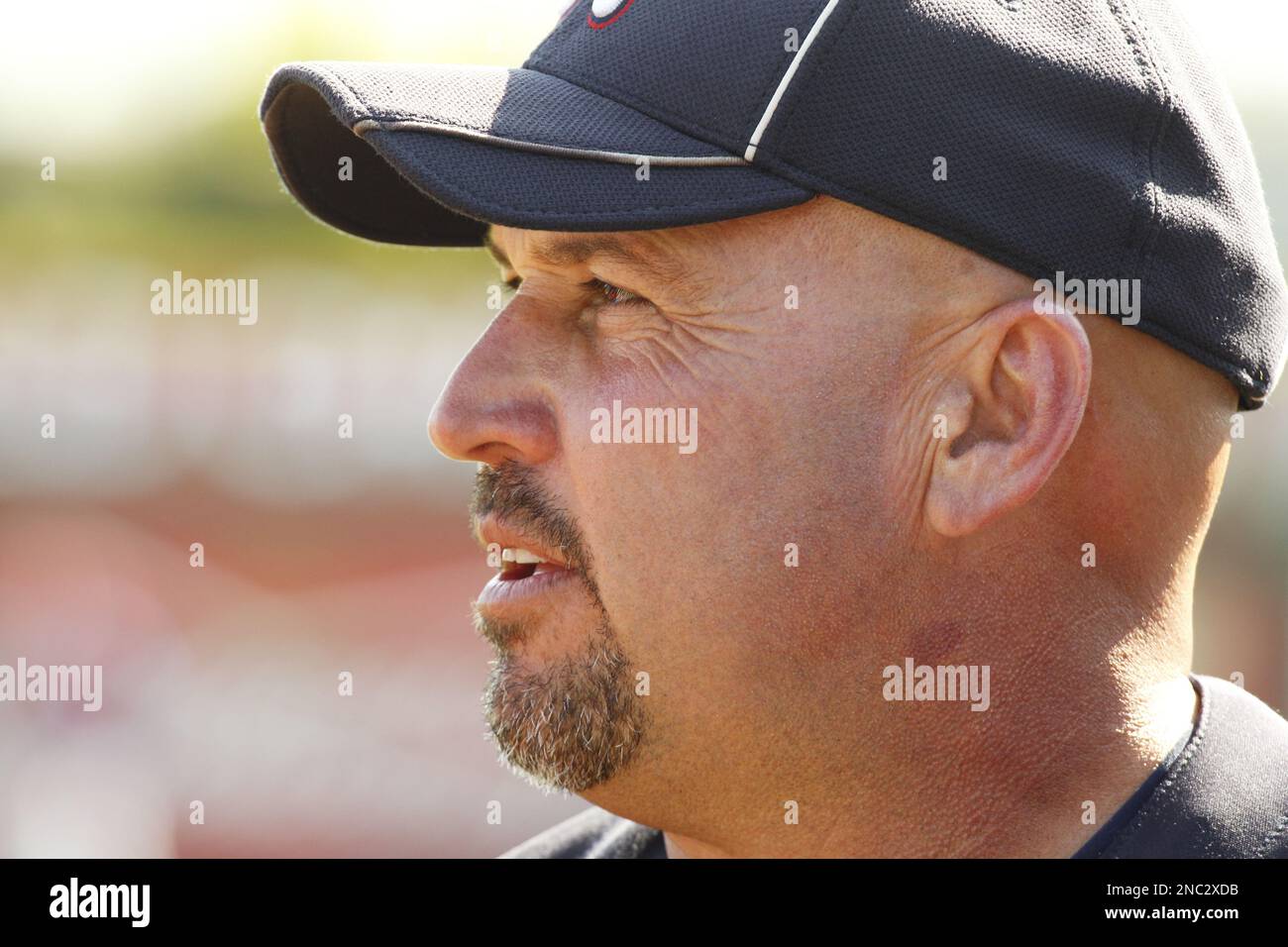 Atlanta Braves manager Fredi Gonzalez talks with reporters before a ...