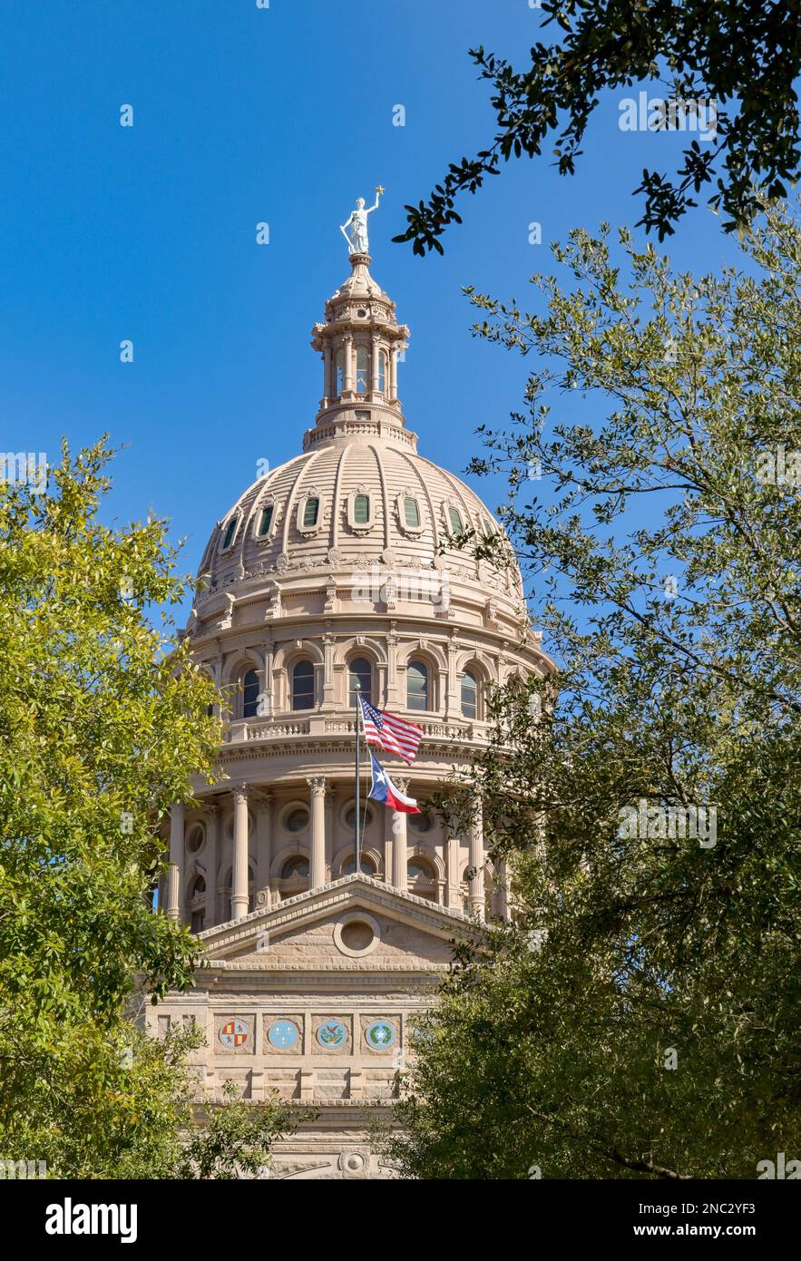 Austin, Texas, USA - February 2023: Front exterior view of the historic ...