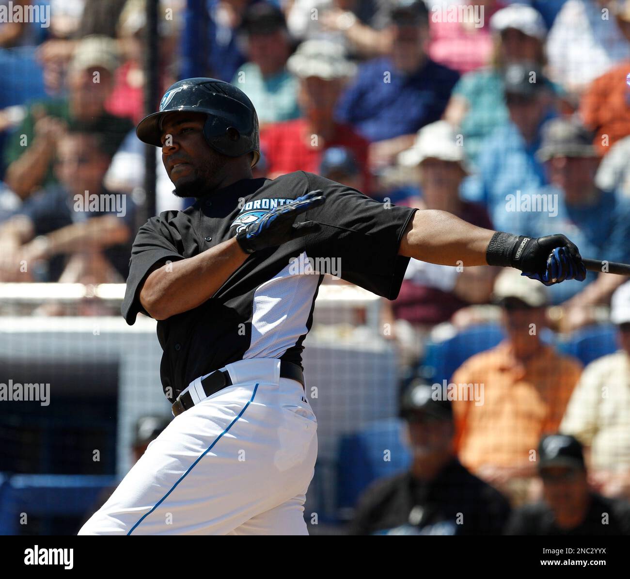 Toronto Blue Jays third baseman Edwin Encarnacion bats against the ...