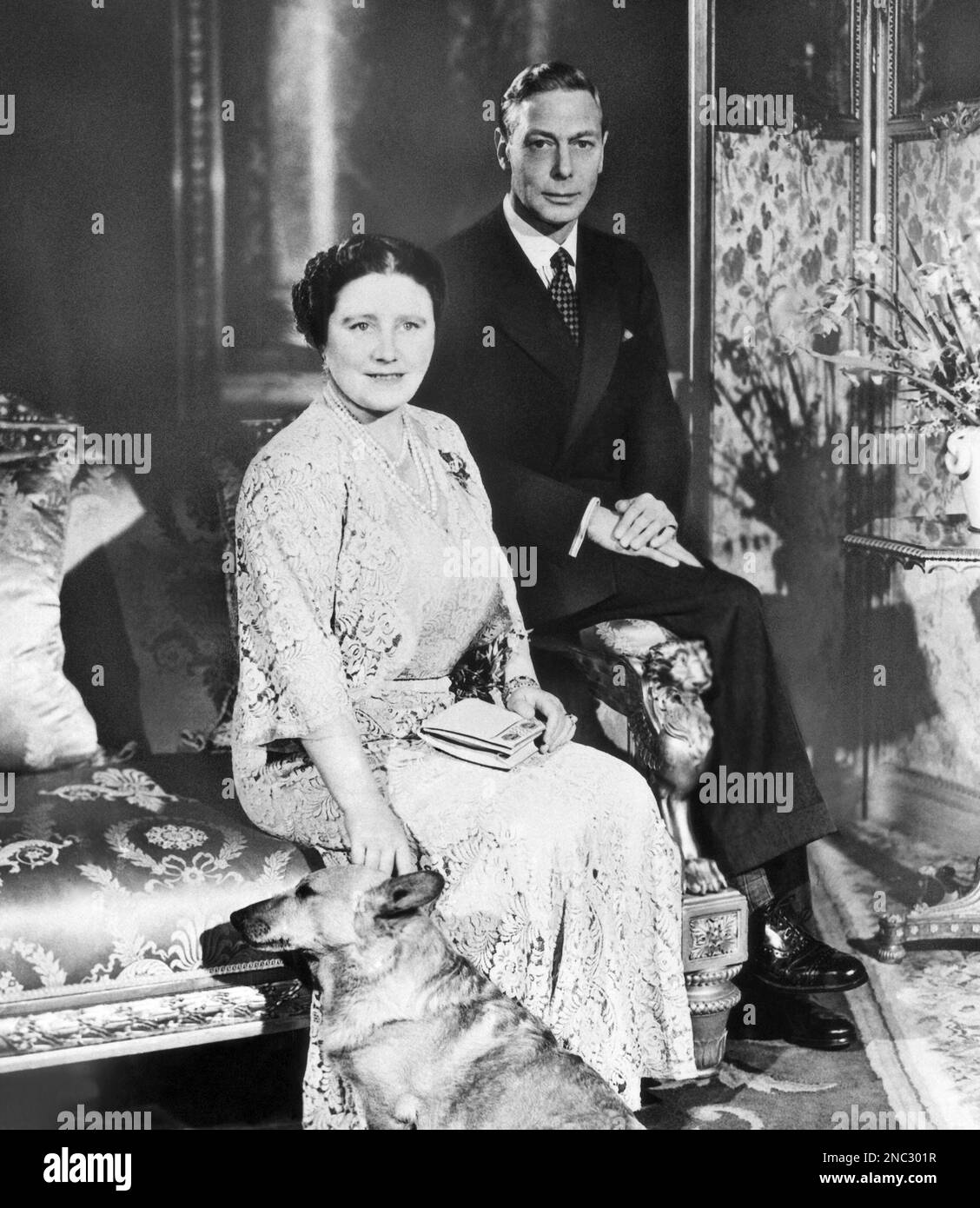 A formal portrait of King George VI of Great Britain and his wife Queen Elizabeth on the ...