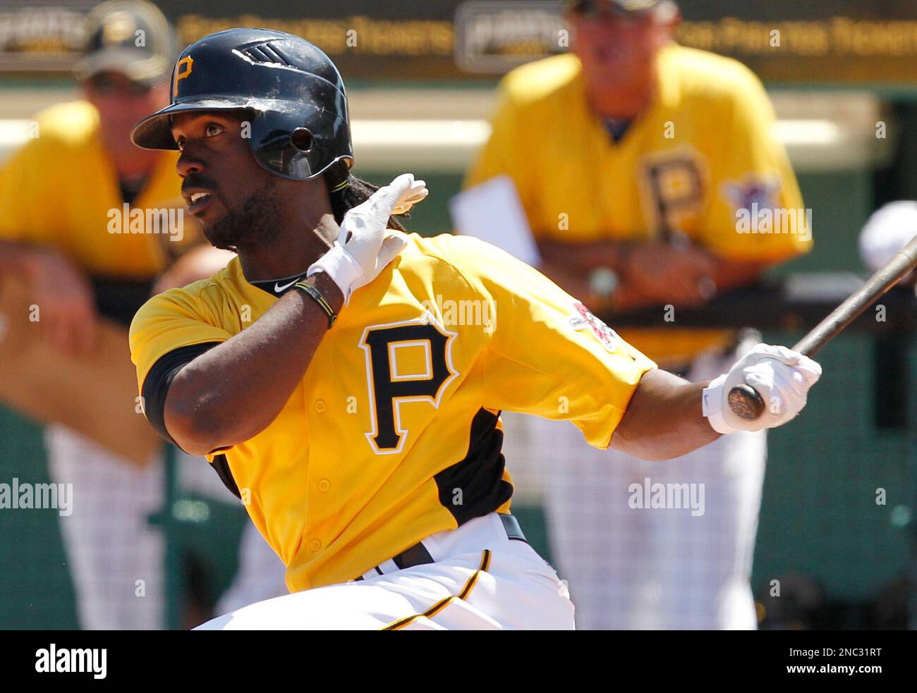 Pittsburgh Pirates' Andrew McCutchen bats during a spring training ...