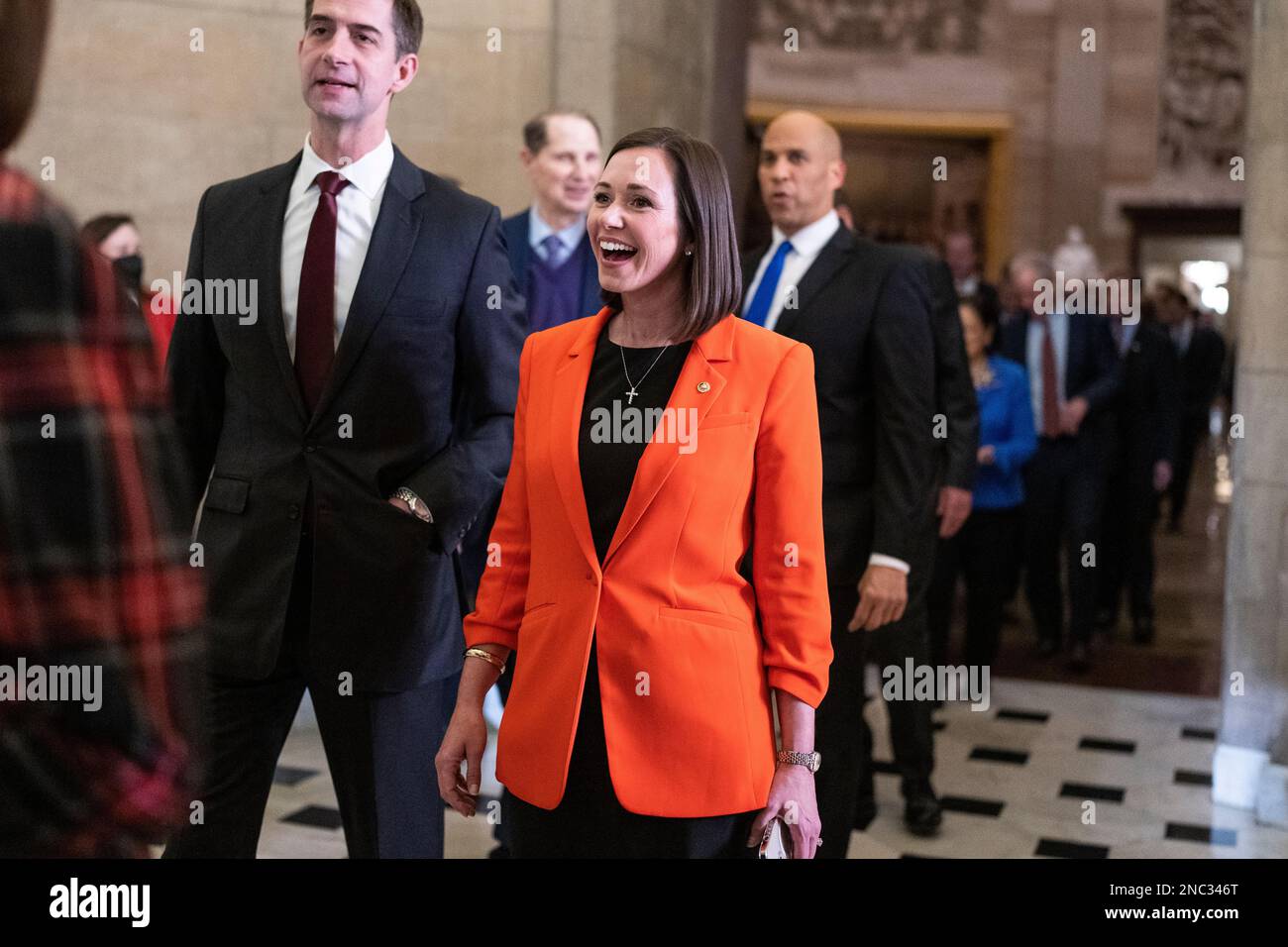 UNITED STATES - FEBRUARY 7: Sens. Katie Britt, R-Ala., and Sen. Tom ...