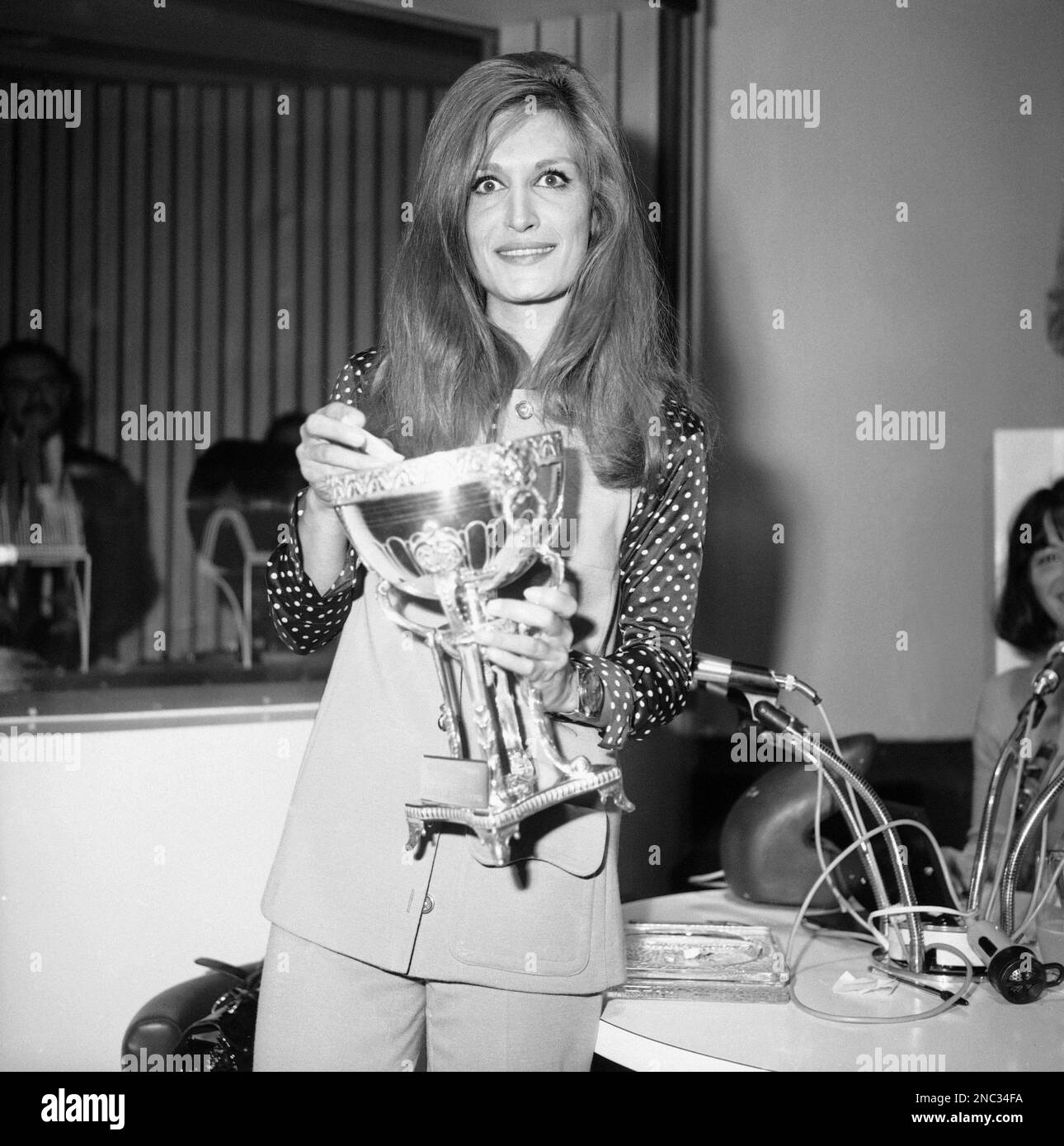 French singer Dalida selects on April 11, 1969 in Paris, France, the ...