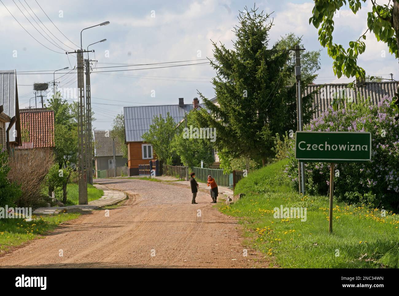 a quiet remote rural polish village of Czechowizna Poland May 2006 ...