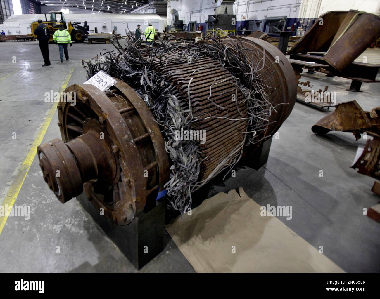 Twisted beams and other remains from attacks at the World Trade Center ...