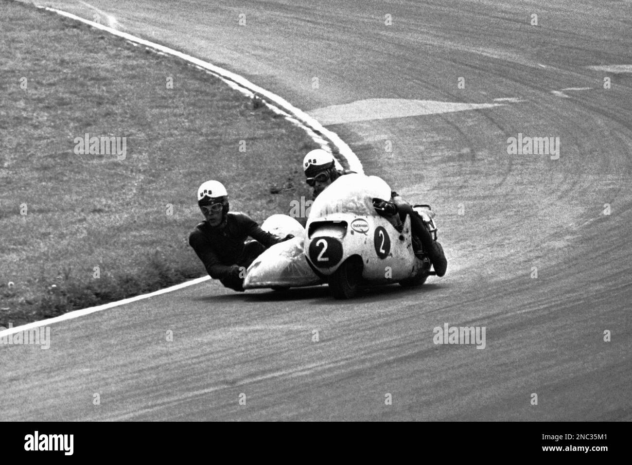 Helmut Fath and his passenger Wolfgang Kalauch riding URS machine take ...