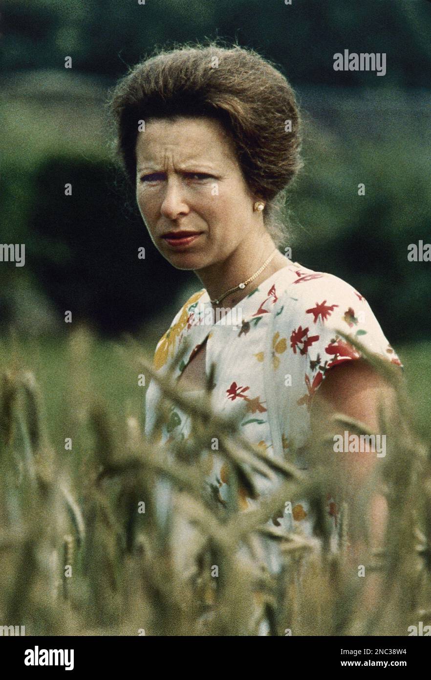 Princess Anne walks through a crop field during her visit to the Plant ...