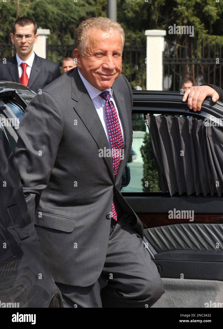 Kosovo's President Behgjet Pacolli arrives at the Presidential office ...