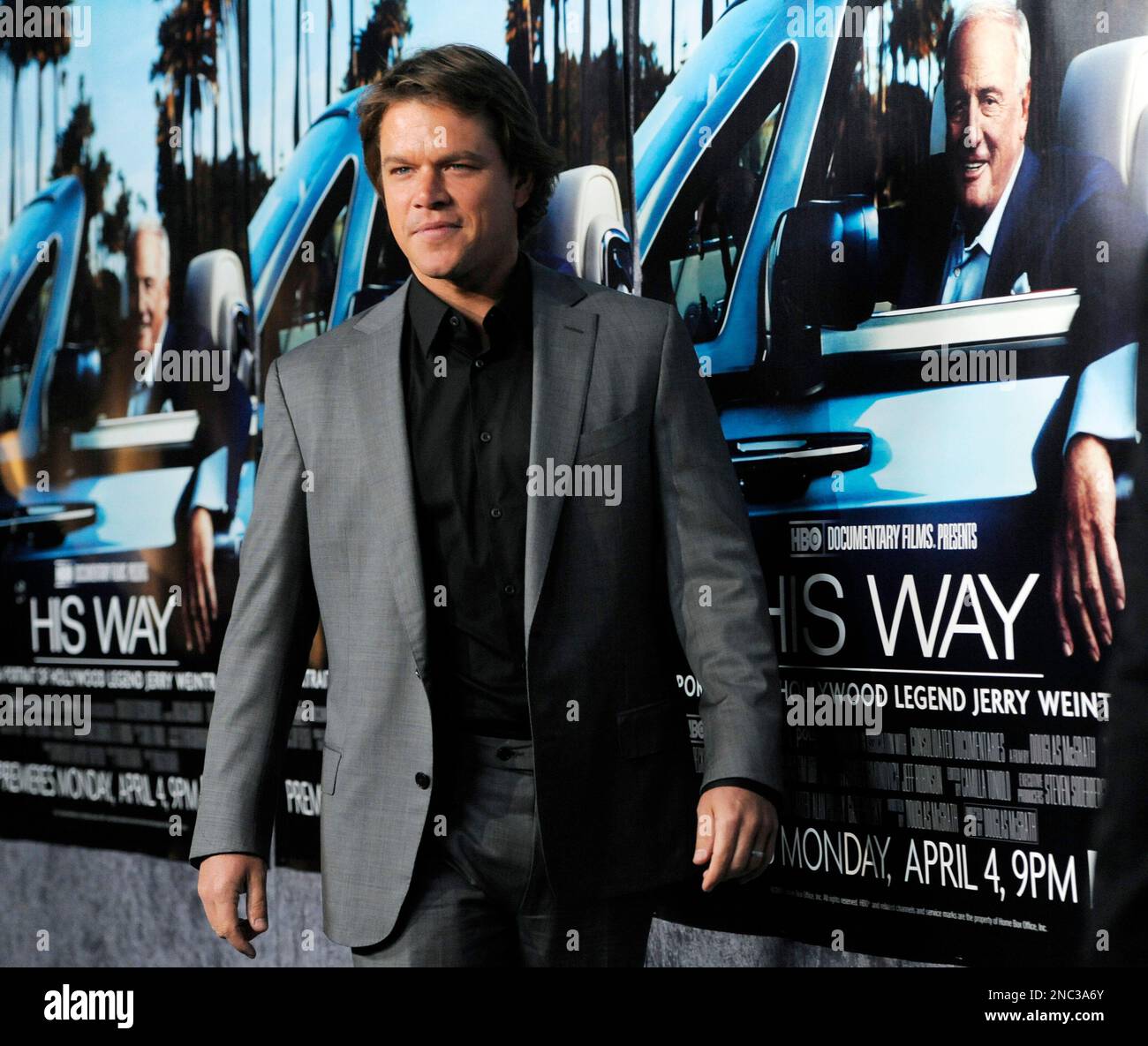 Actor Matt Damon arrives at the premiere of the HBO documentary film ...