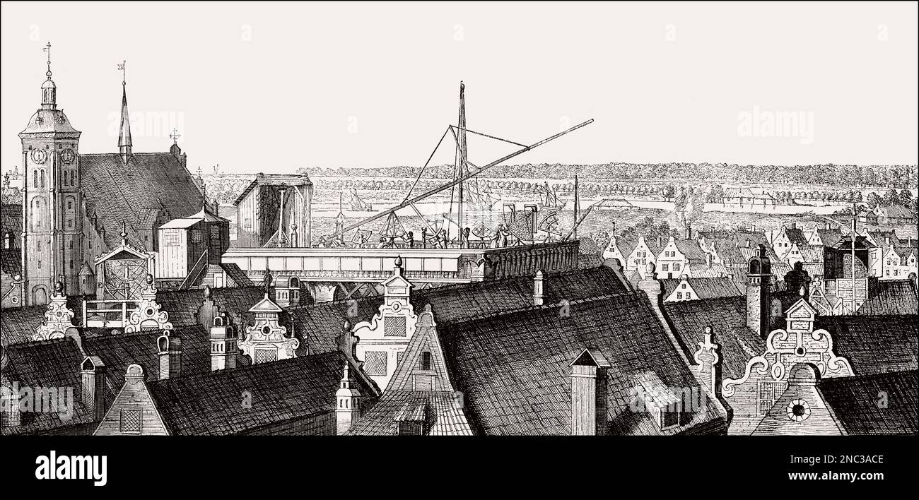 Keplerian astronomical refracting telescope, Machinae coelestis, 1673 ...