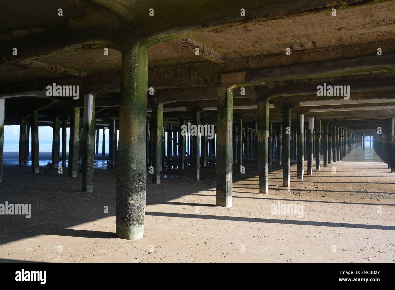 Underneath Walton-on-the-Naze Pier Essex UK Stock Photo - Alamy