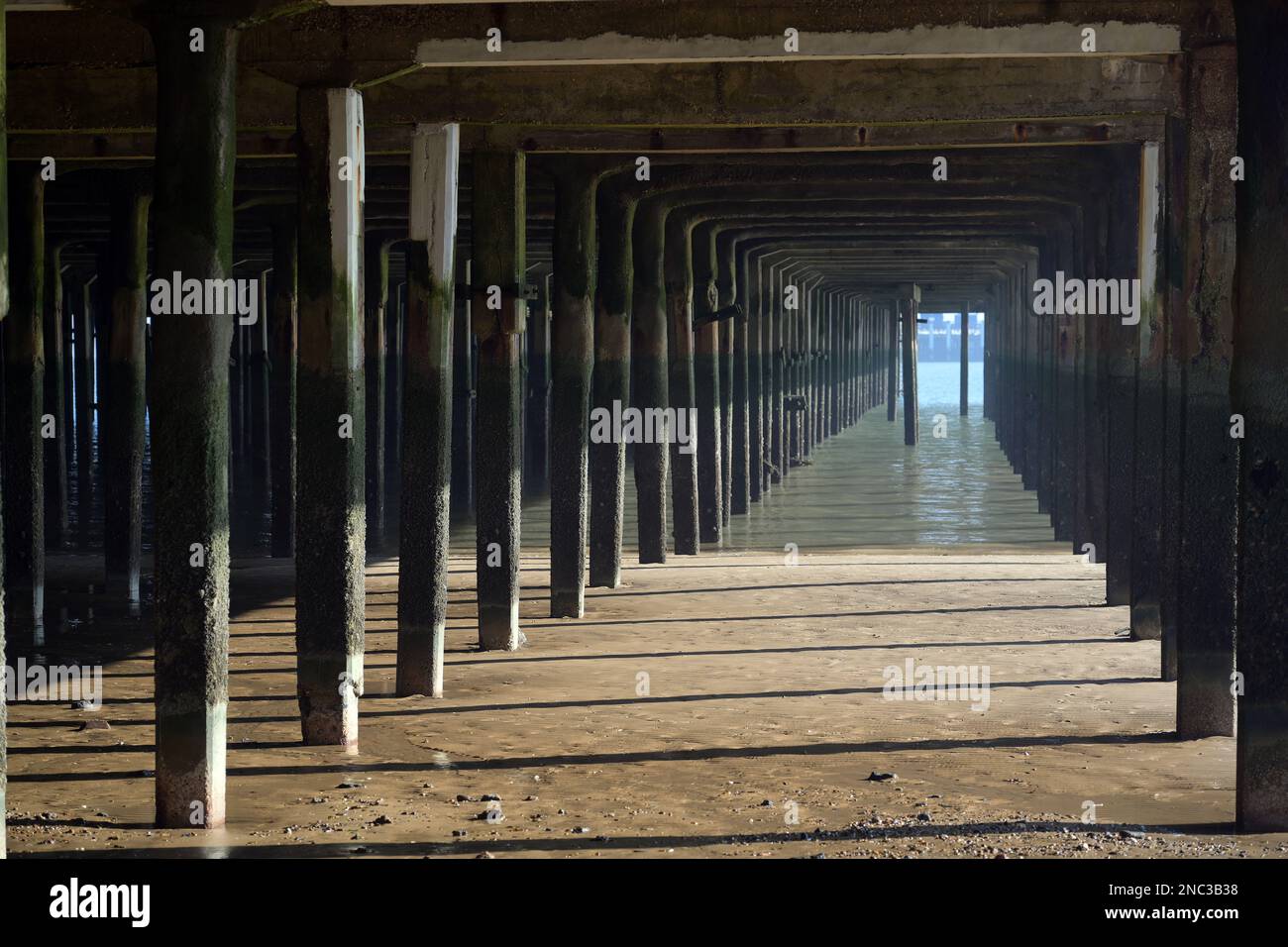 Underneath Walton-on-the-Naze Pier Essex UK Stock Photo - Alamy