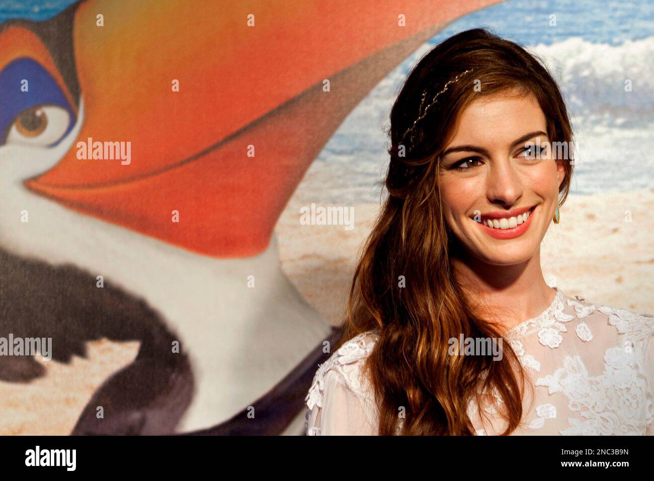 Actress Anne Hathaway, a cast member of the film 'Rio, the movie' poses ...