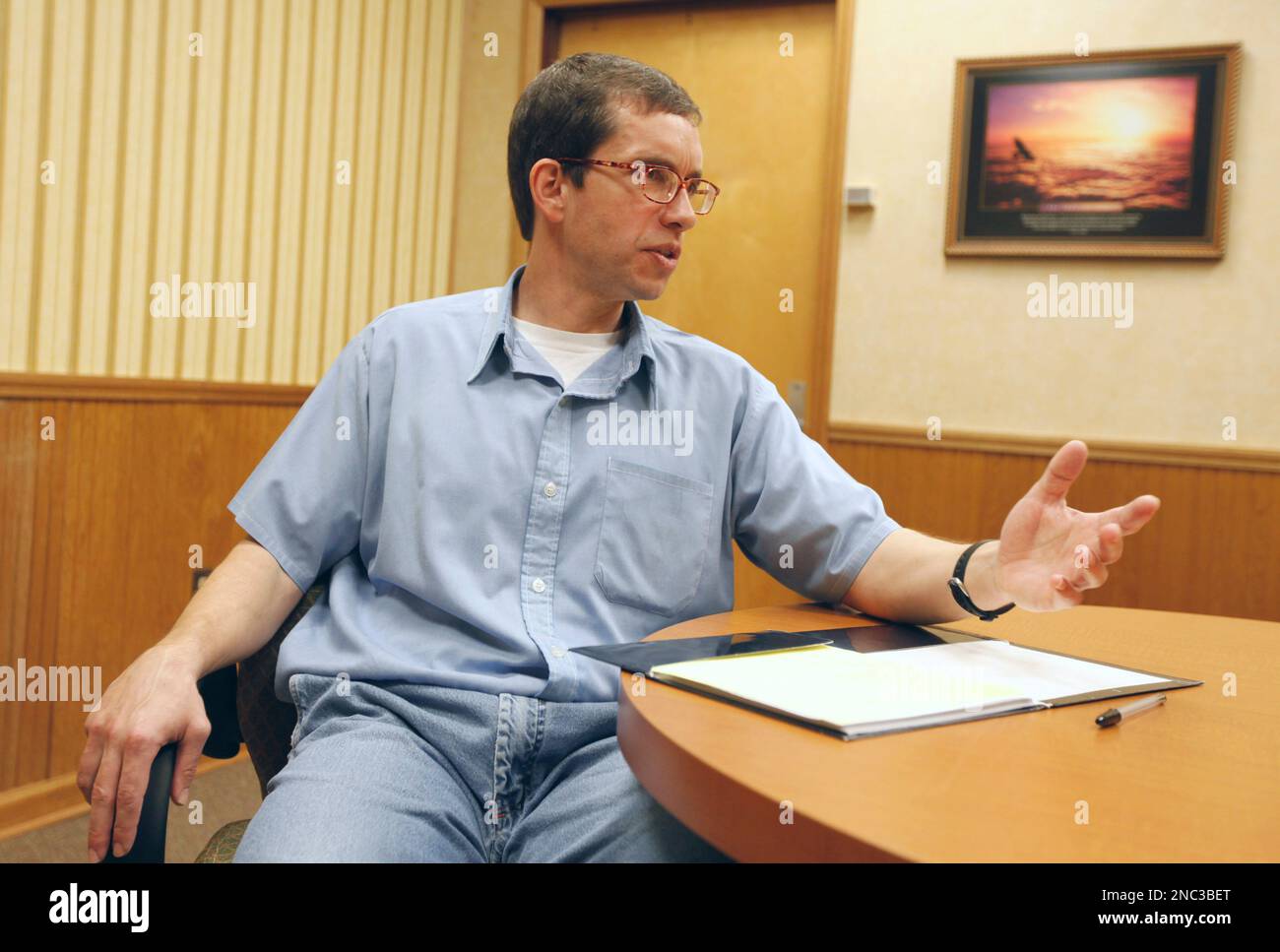 In this photo taken Wednesday, March 9, 2011, Jens Soering speaks ...