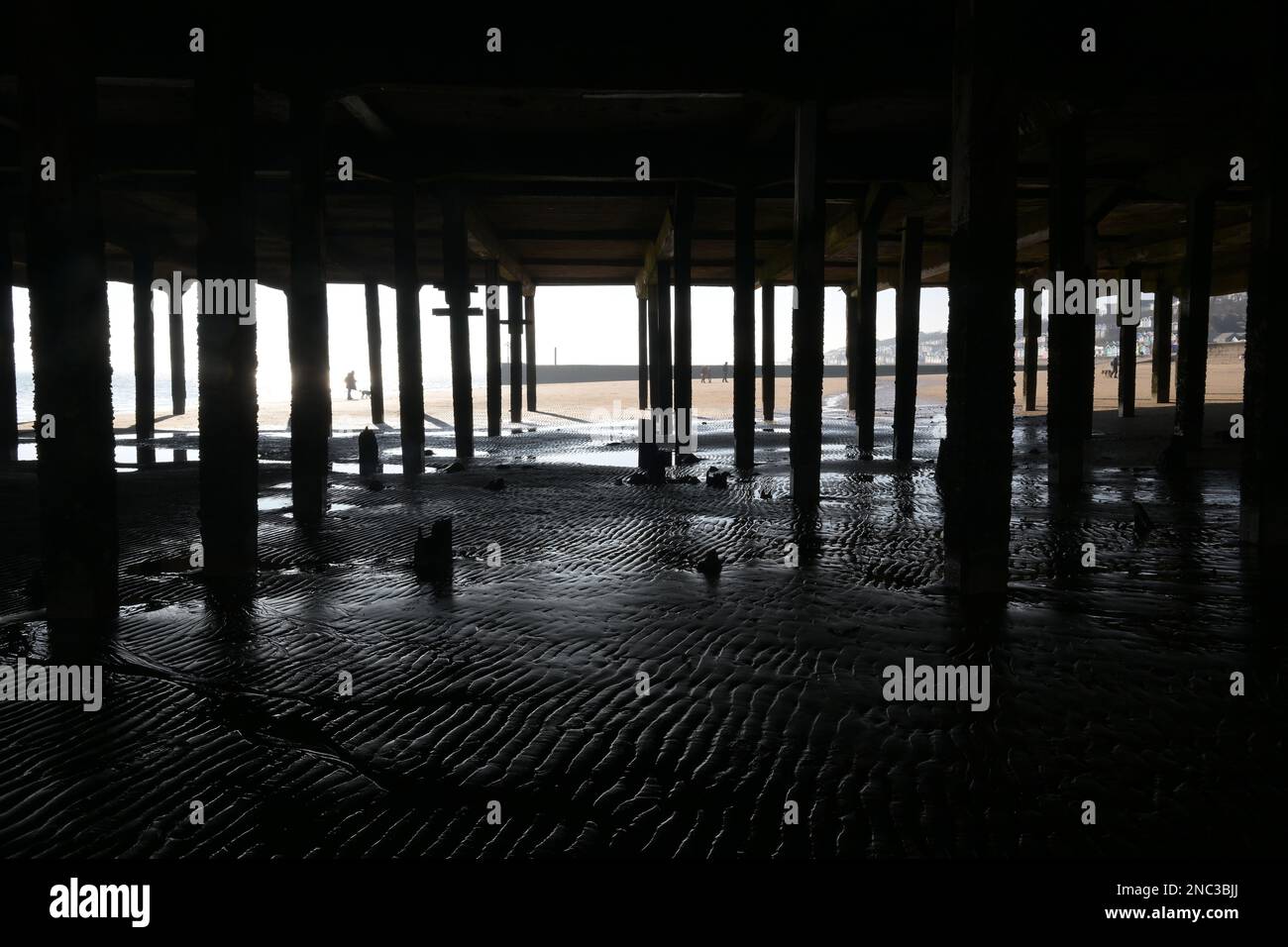 Underneath Walton-on-the-Naze Pier Essex UK Stock Photo - Alamy