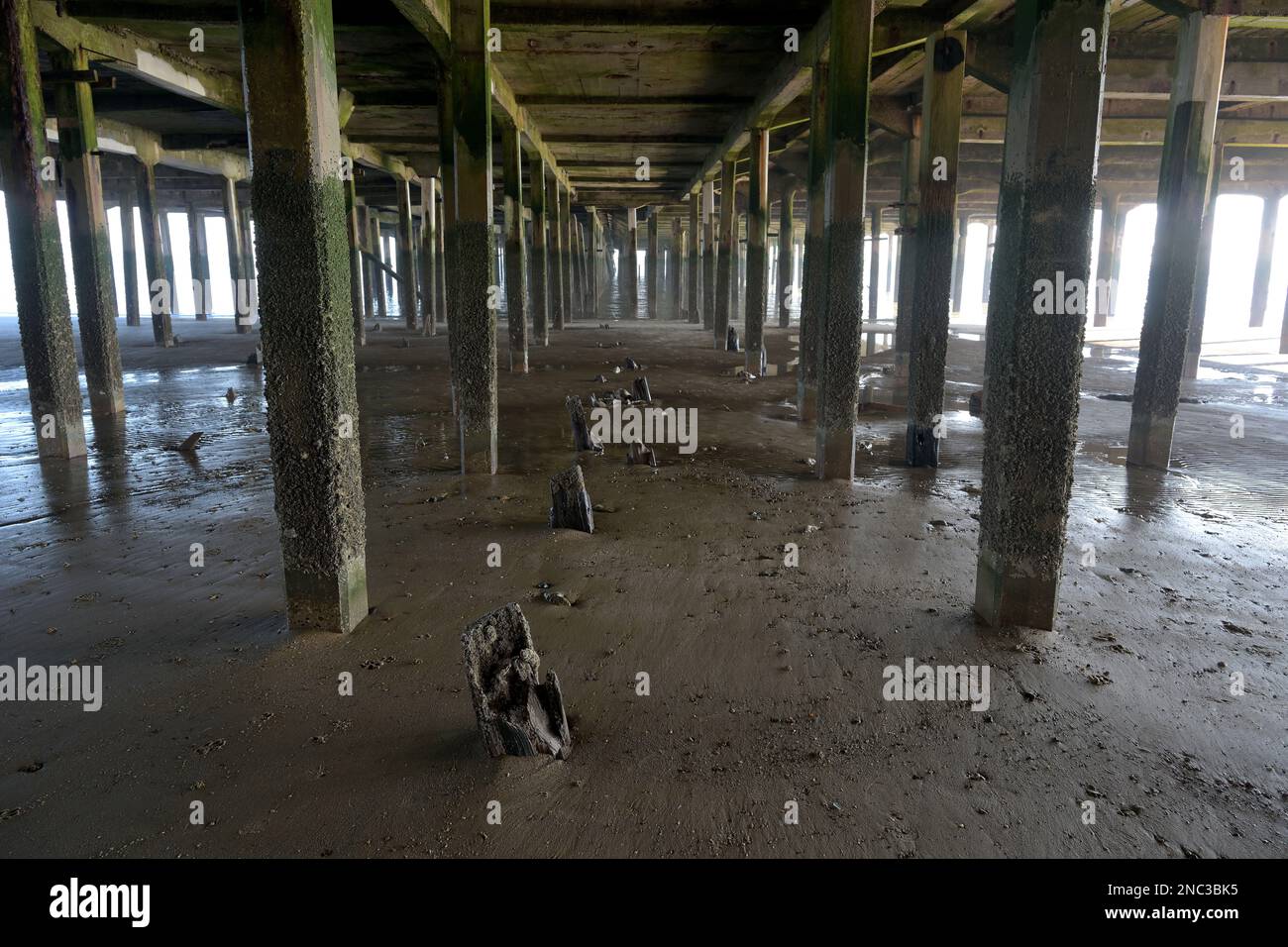 Underneath Walton-on-the-Naze Pier Essex UK Stock Photo - Alamy