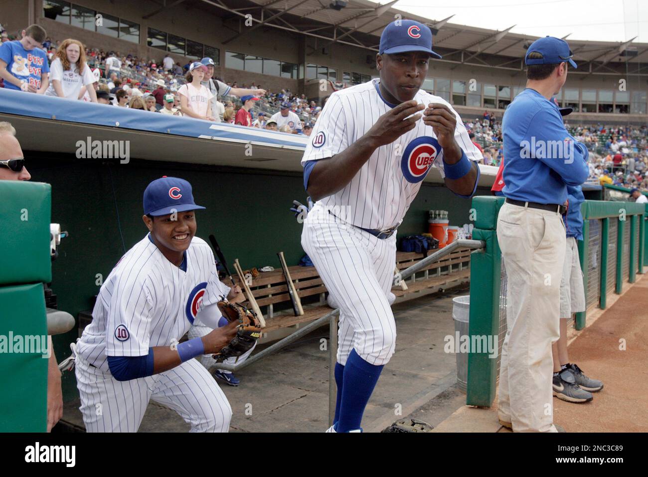 Chicago Cubs' Starlin Castro, left, and Alfonso Soriano take the field ...