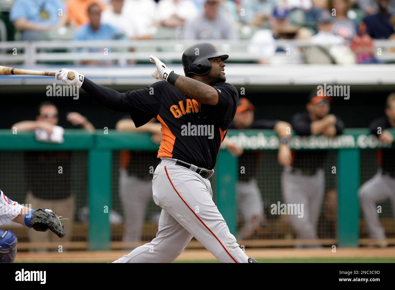 San Francisco Giants' Pablo Sandoval at bat against the Chicago Cubs in ...