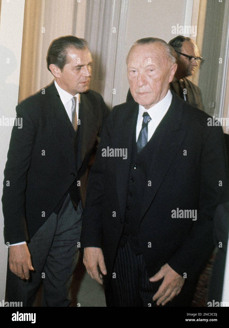 German Chancellor Konrad Adenauer enters on October 15, 1963 his new ...