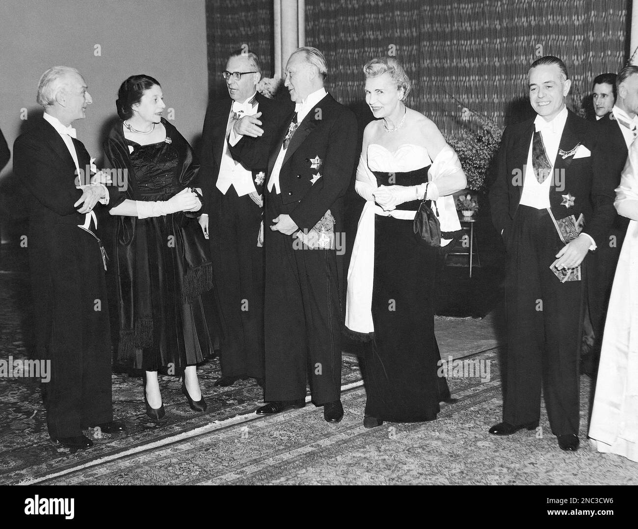 From left to right: Italian Premier Antonio Segni; Mrs. Segni; West ...