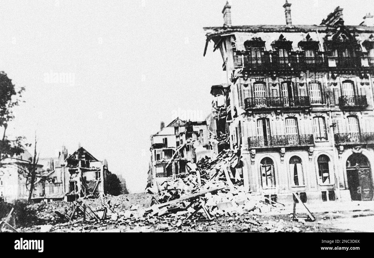 The devastating force of the German blitzkrieg in Sedan, France on June ...