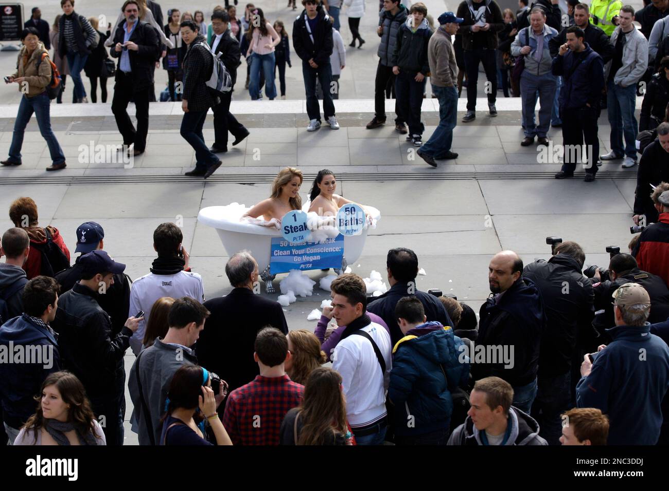Pro-vegetarian Playboy models Victoria Eisermann, centre left, and ...