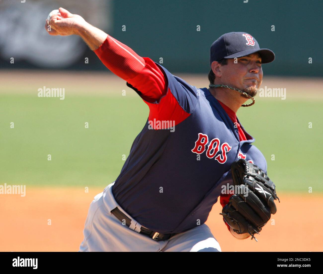 Boston Red Sox pitcher Josh Beckett throws in the first inning of a ...
