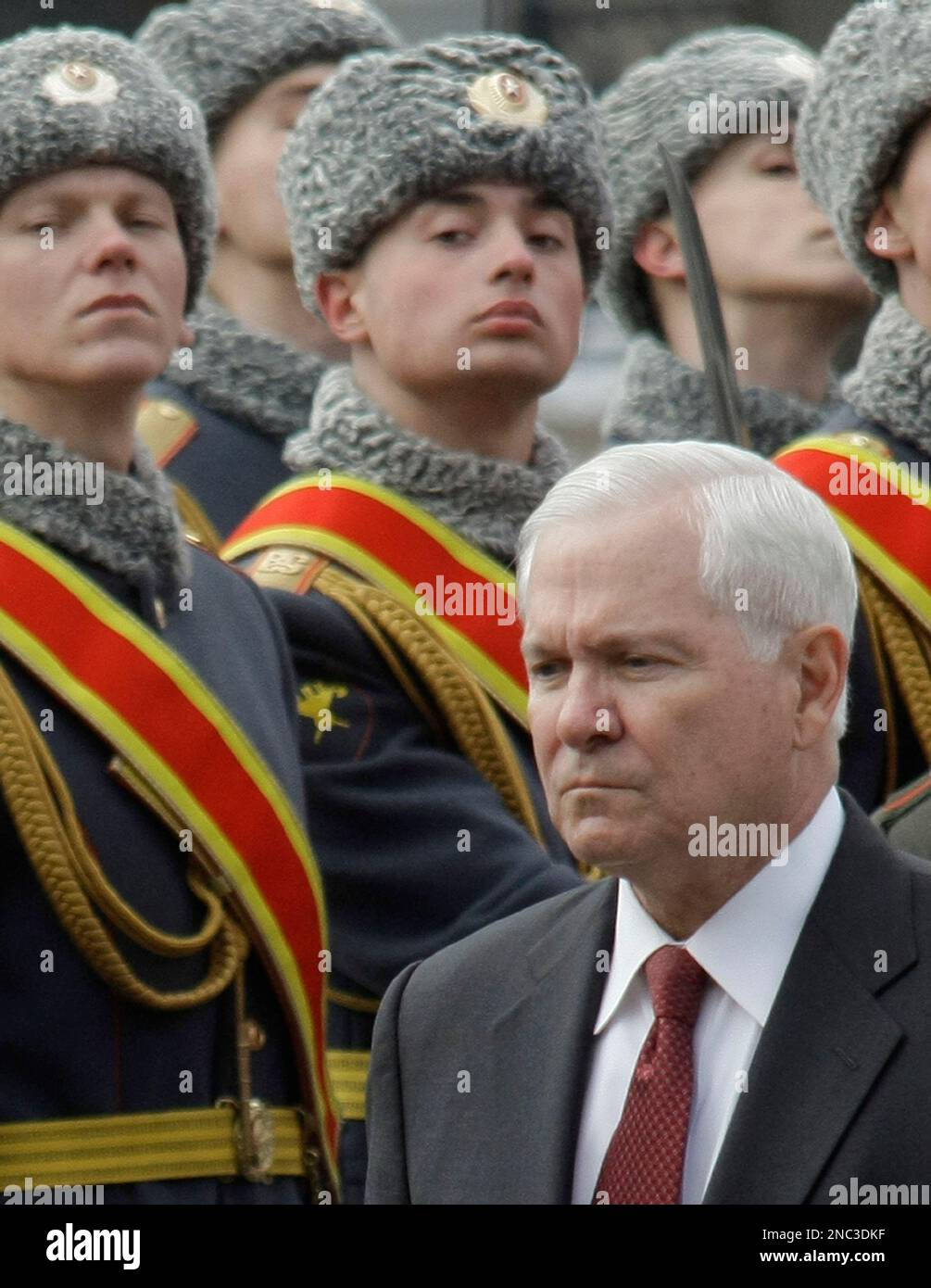 U.S. Secretary of Defense Robert M. Gates attends a wreath-laying ...