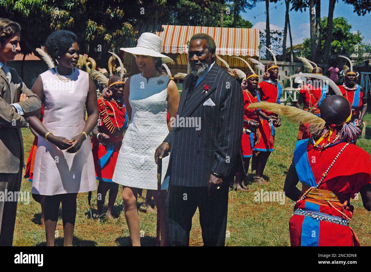 Princess Anne President Jomo Kenyatta and his wife Ngina of Kenya are ...