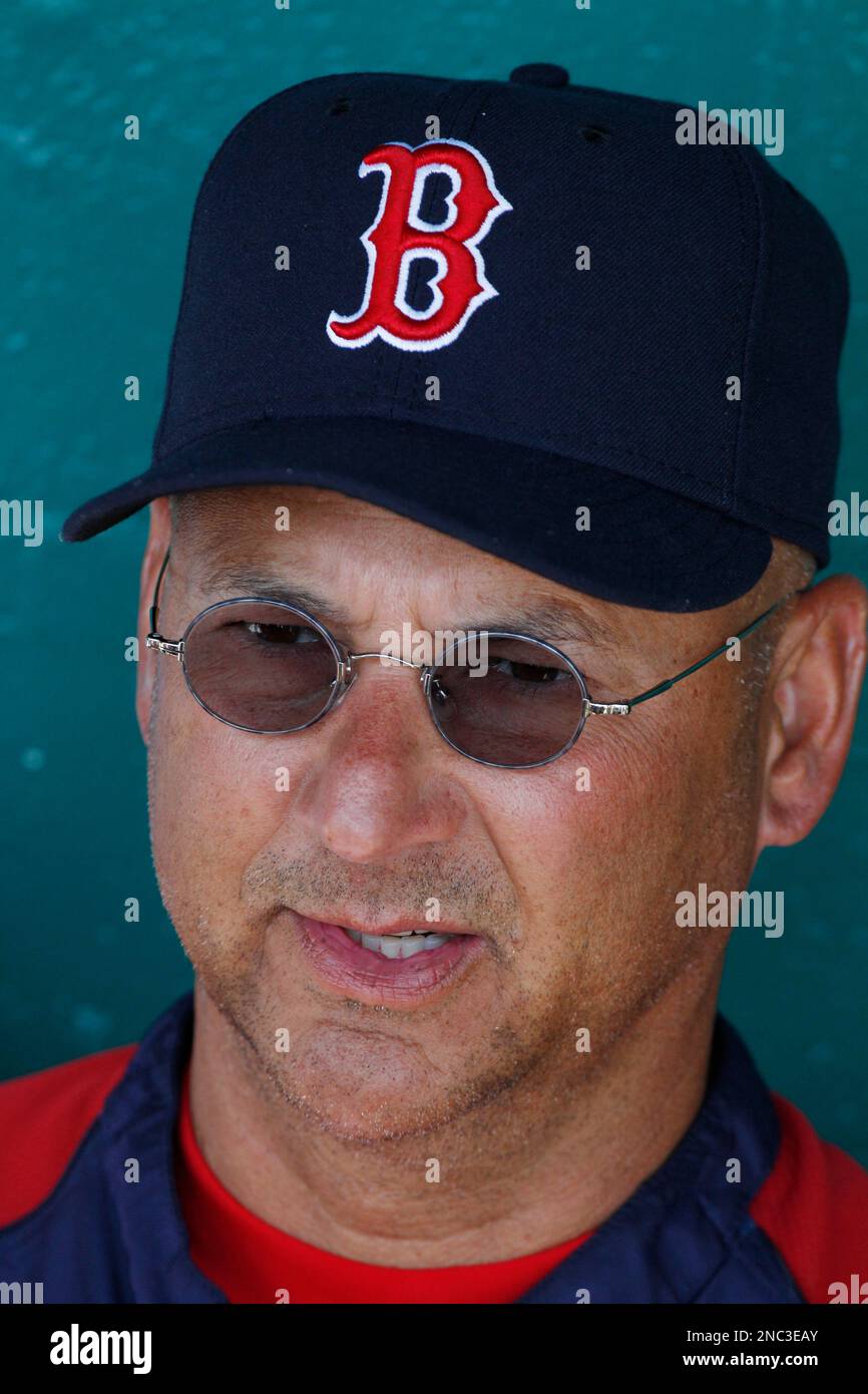 Boston Red Sox manager Terry Francona talks with reporters in the ...