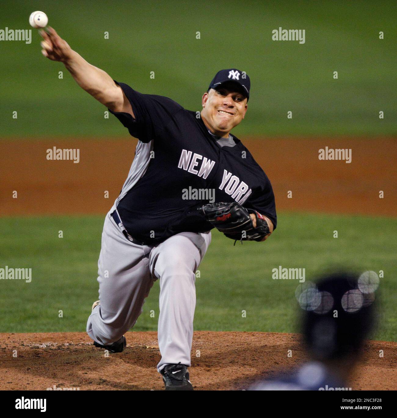 New York Yankees' Bartolo Colon delivers to Tampa Bay Rays B.J. Upton ...