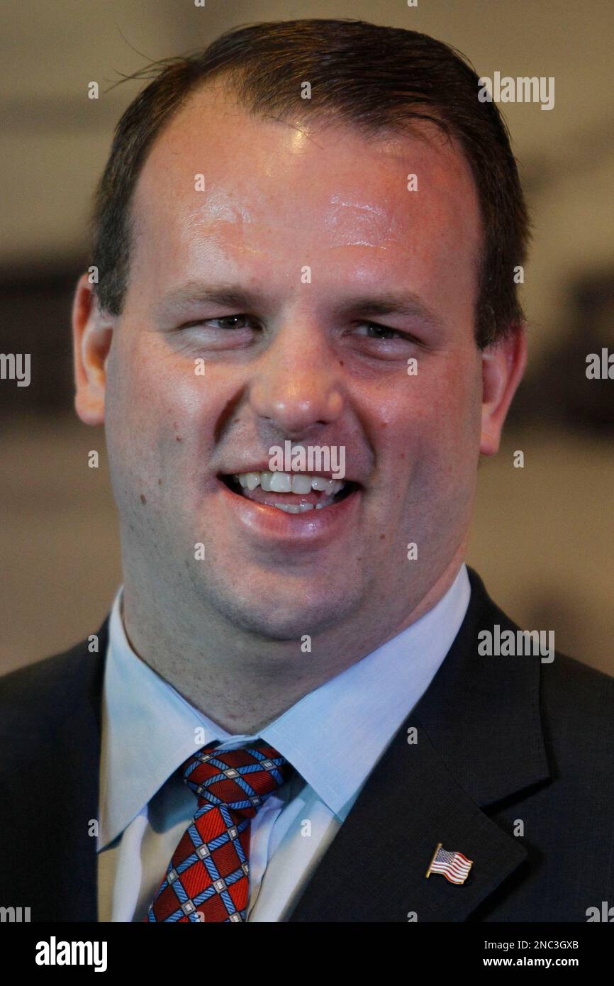 Jon Runyan R- N.J., is seen during a news conference Monday, March 21 ...