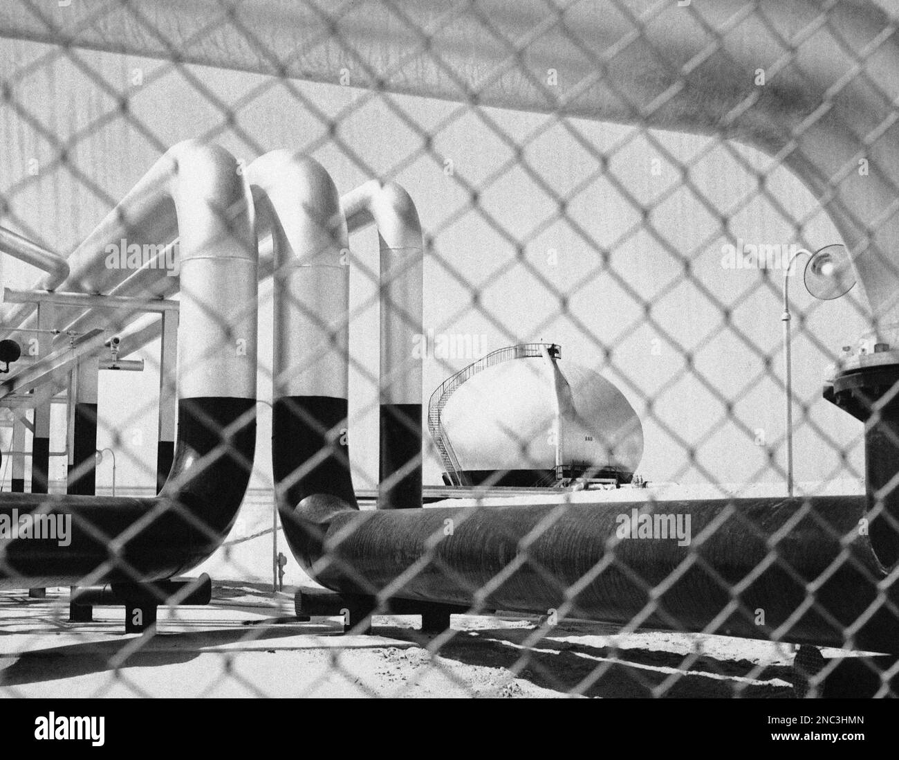 The back-pressure control station of the American oil plant at Abqaiq ...