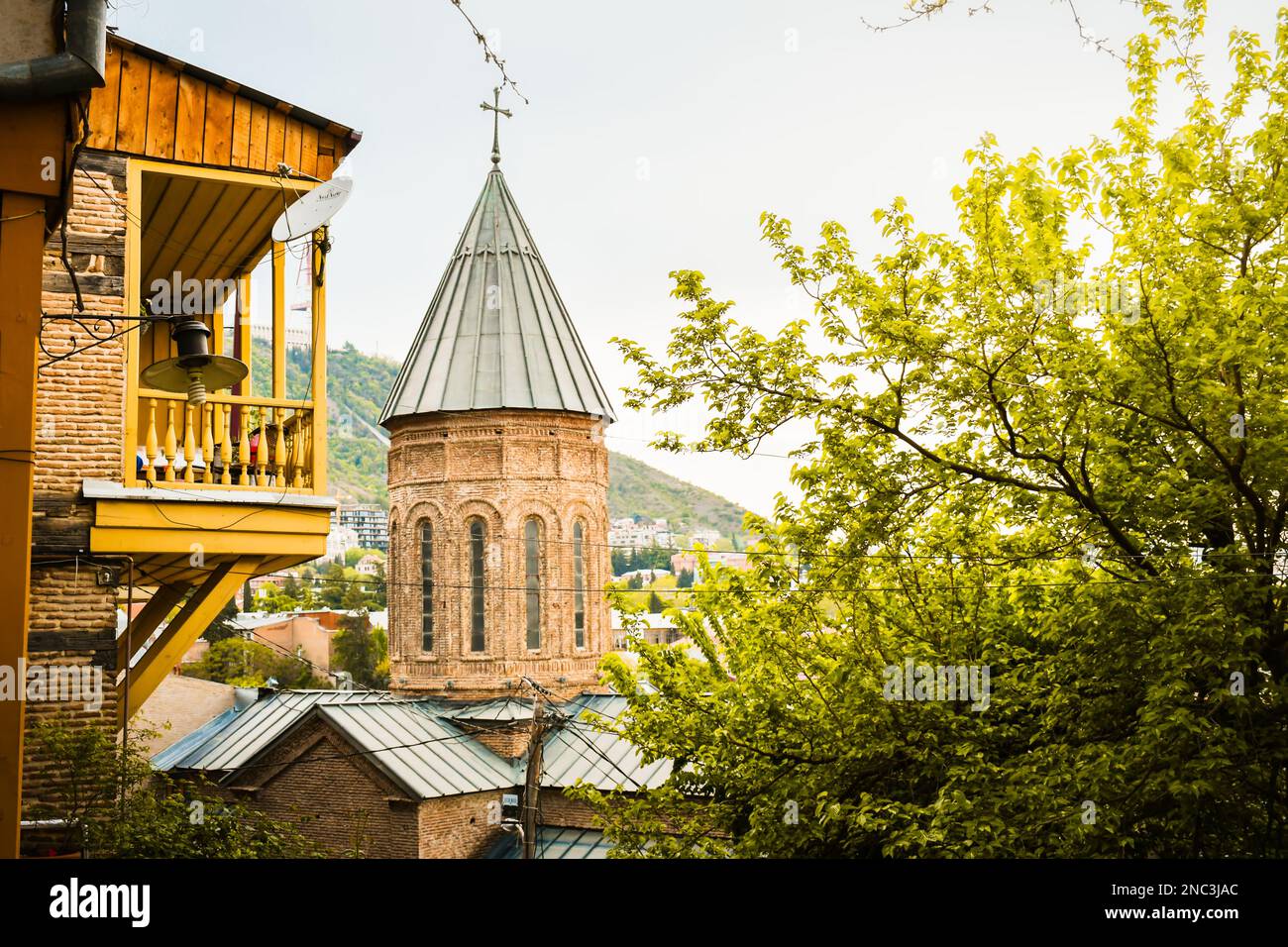Church and Tbilisi historical buildings. Caucasus Travel culture ...