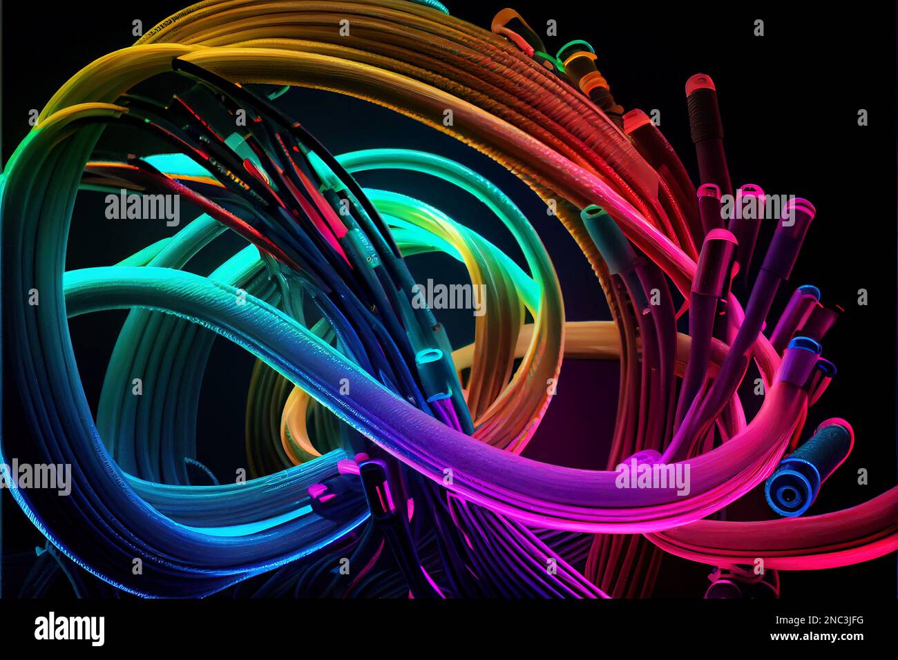 fiber optic coloful glowing Stock Photo - Alamy