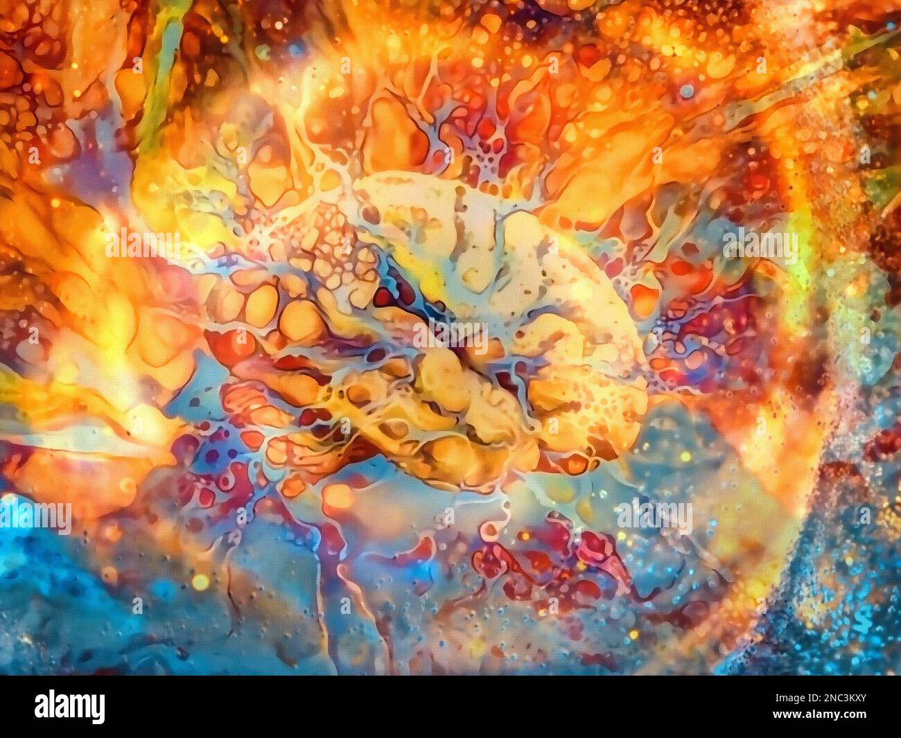 Psychedelic Brain in Vivid Colors. Modern art Stock Photo - Alamy
