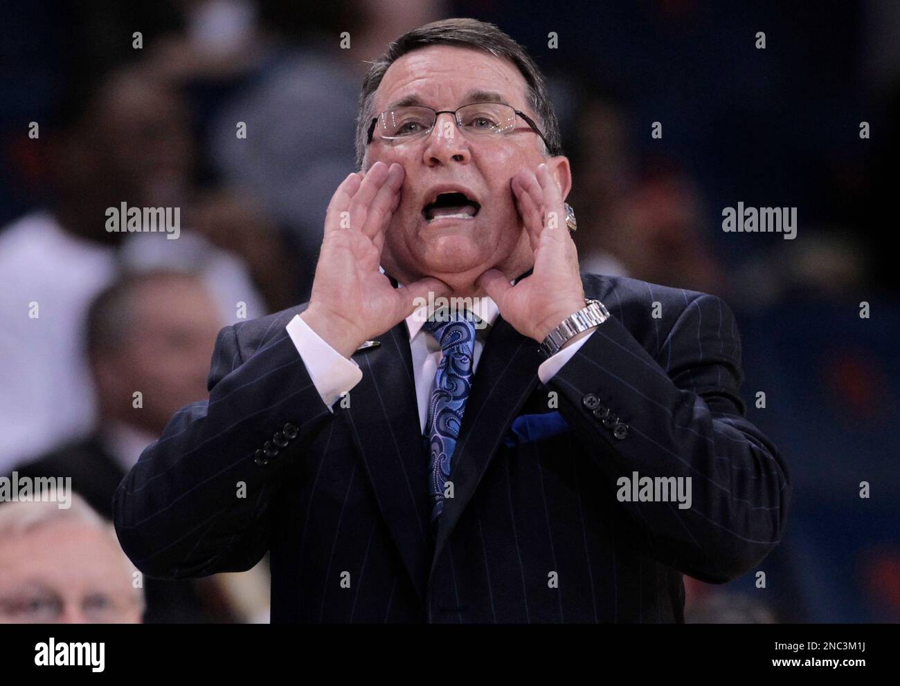 Middle Tennessee State coach Rick Insell yells instructions in the ...