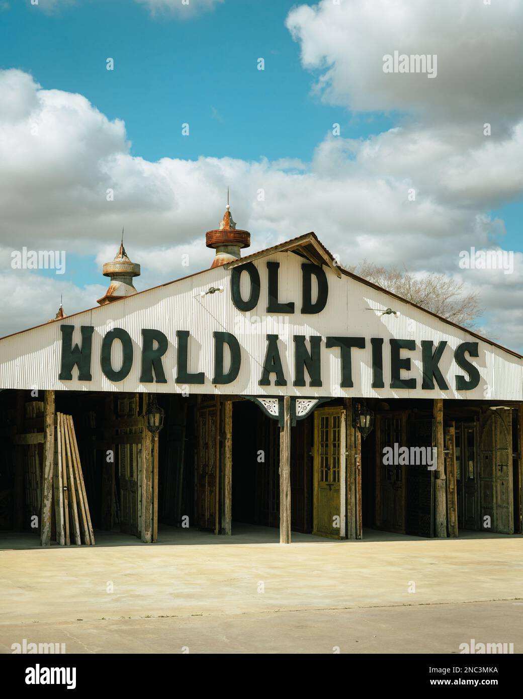 Old World Antieks vintage sign, La Grange, Texas Stock Photo - Alamy