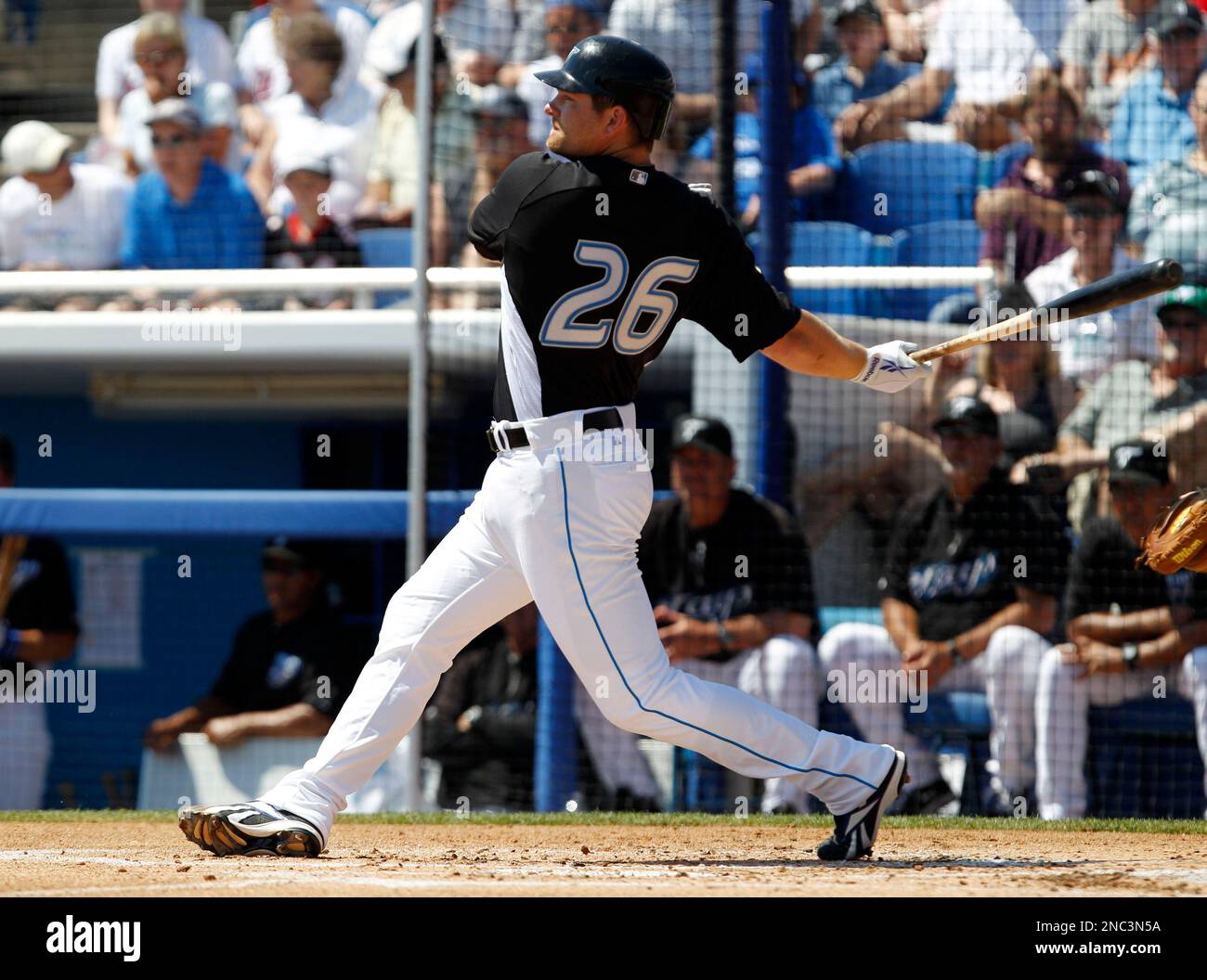 Toronto Blue Jays Adam Lind bats against the Minnesota Twins in their ...