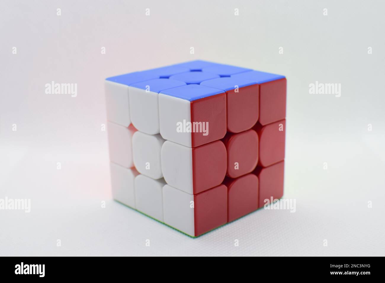 A Rubik's cube on a white background Stock Photo - Alamy