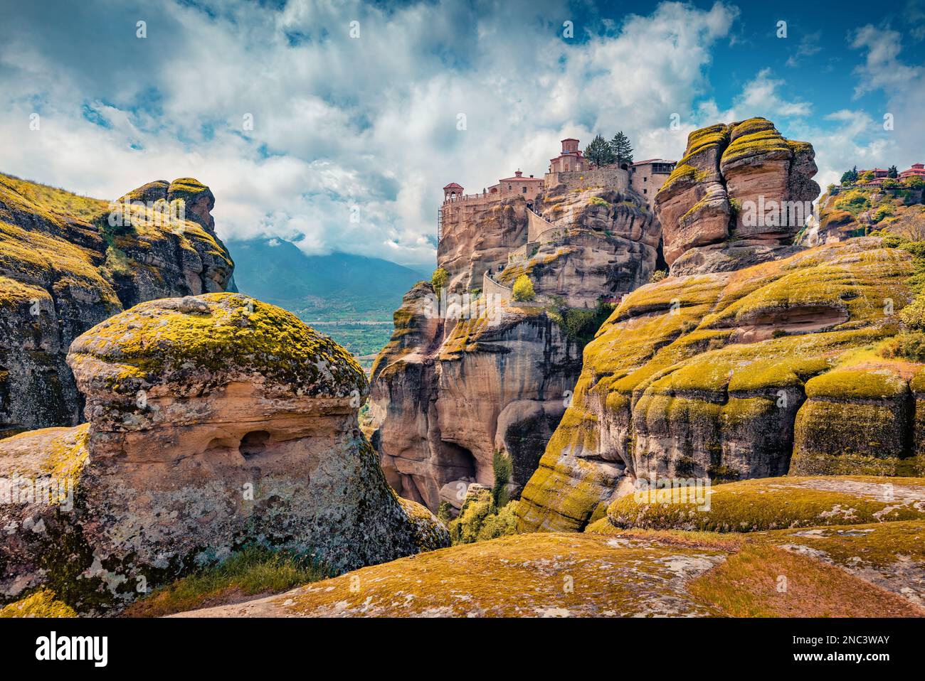 Fabulous autumn view of Meteora, UNESCO World Heritage site. Majestic ...