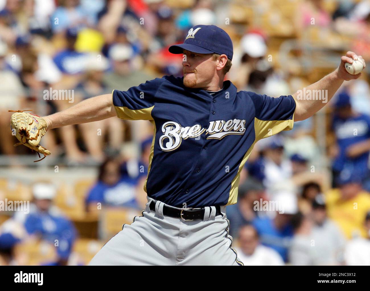 Milwaukee Brewers starting pitcher Randy Wolf throws during the third ...